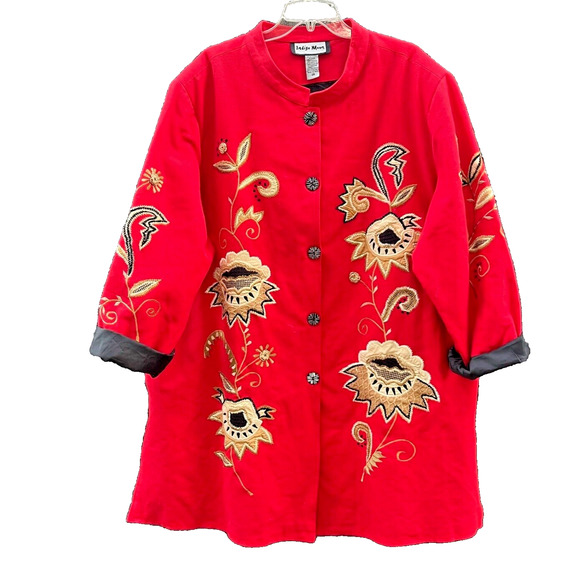 indigo moon | Jackets & Coats | Indigo Moon Red Coat Womens 3x Vintage ...